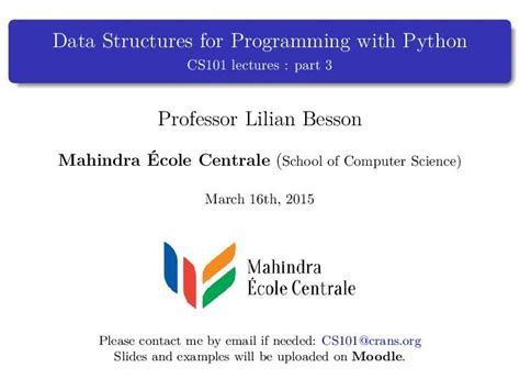 Pdf Data Structures For Programming With Python Cs101