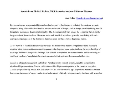 Xanadu Based Medical Big Data Cbir System For Automated Diseases