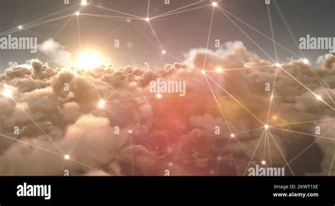 Binary Codes And Lines Against White Clouds 4k Stock Video Footage Alamy