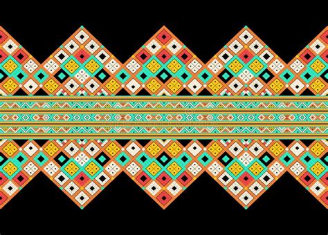 Tribal Seamless Colorful Geometric Border Pattern Ethnic Vector