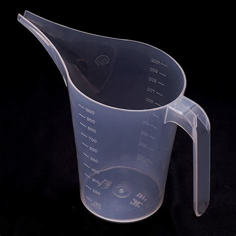 손으로 플라스틱 계량 코 비커 1000ml 1l 반투명 손잡이 비이커 천연화장품 비누 만들기 도구