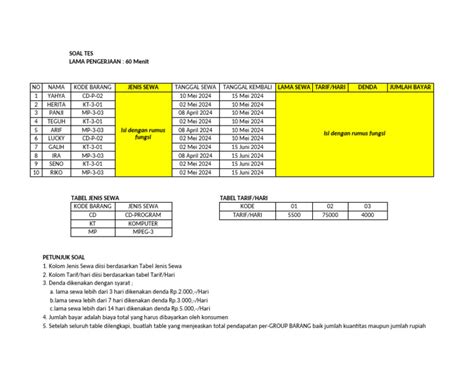 Tes Excel Online Pdf