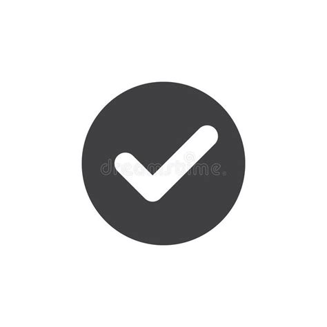 Check Checkmark Flat Icon Round Simple Button Circular Vector Sign Flat Styl Aff Icon