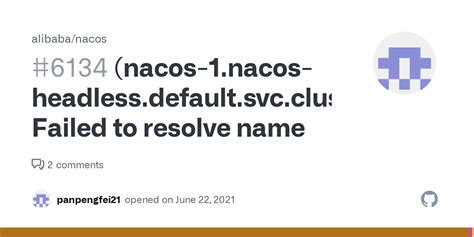 Nacos 1nacos Headlessdefaultsvcclusterlocal7848 Failed To Resolve Name · Issue 6134