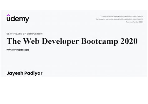 Udemy Certificate Pdf