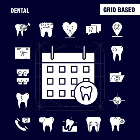 Dental Solid Glyph Icons Set For Infographics Mobile Uxui Kit And Print Design Include Tooth