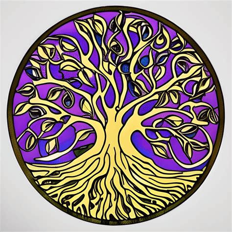 Intricate Detailed Tree Of Life Multi Coloured Circle · Creative Fabrica