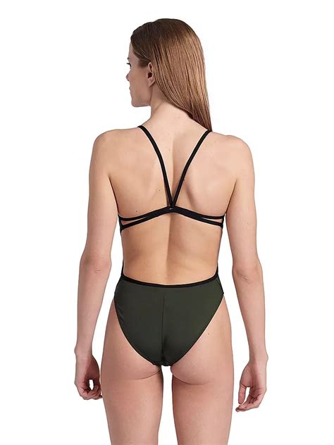 Arena Damen Badeanzug Lace Dunkelgrün
