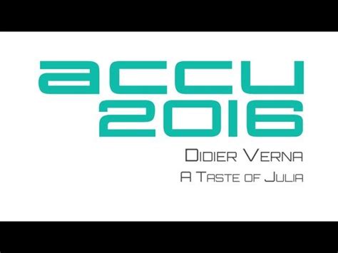 Accu Conference Talk A Taste Of Julia From Accu Conference Class Central