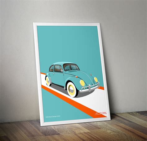 Volkswagen Beetle Poster Etsy