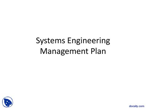 Se Management Plan Applying Systems Engineering Lecture Slides Slides Systems Engineering