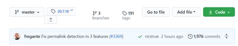 Latest Commit Design Updates And Default Branch Button · Issue 3370
