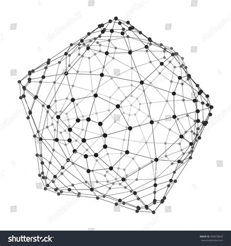 Lattice Geometric Polygonal Element Connection Structure Stock Vector