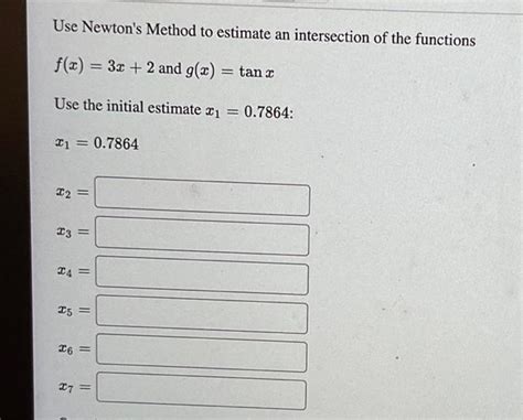 Solved Use Newtons Method To Estimate A Root Of The