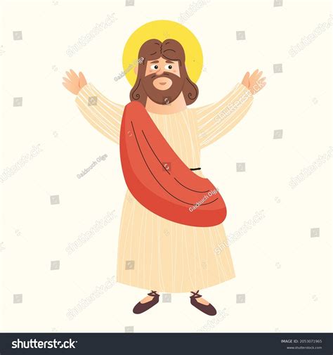 Vektor Stok Illustration Character Jesus Vector Illustration Religion Tanpa Royalti