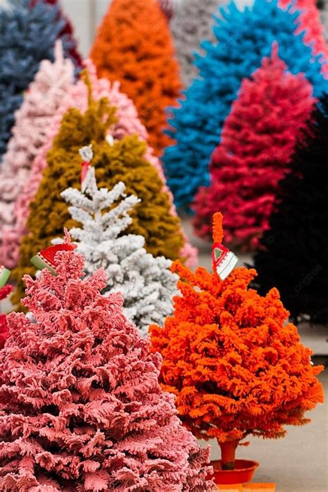 Flocked Christmas Tree Fake Artificial Christmas Photo Background And
