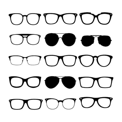 Premium Vector Eyeglasses Silhouette Sunglasses Vector Illustration