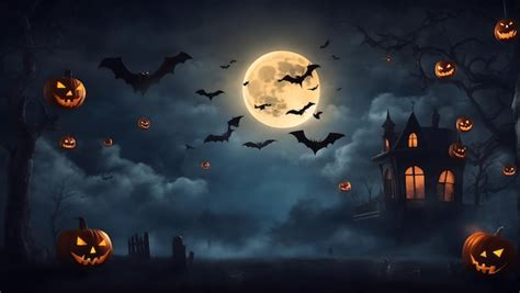 Premium Ai Image Happy Halloween Background Vector Illustration Full