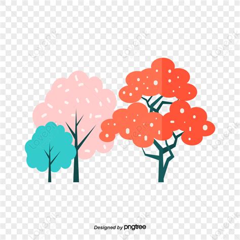 심플한 컬러의 수채를 그린 가을 숲스타일식물의 Png 일러스트 무료 다운로드 Lovepik