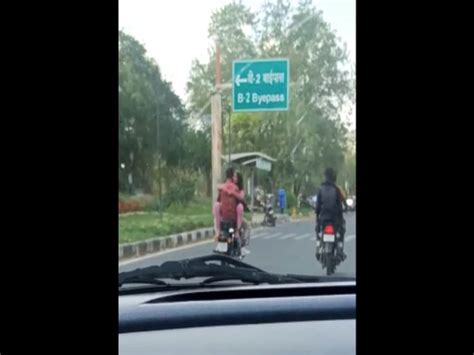 Rajasthan News Couple Romance During Driving Bullet On Road In Jaipur