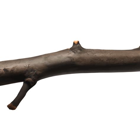 Horizontal Thick Wooden Tree Branch On White Background · Creative Fabrica