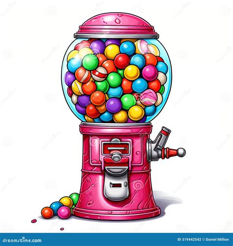 Beautiful Gumball Machine Clipart Illustration Stock Illustration