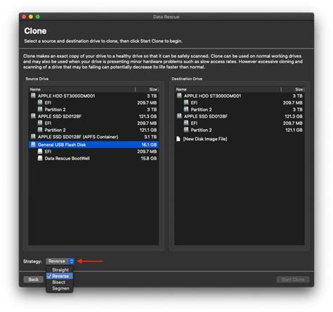 how to do a reverse clone on mac
