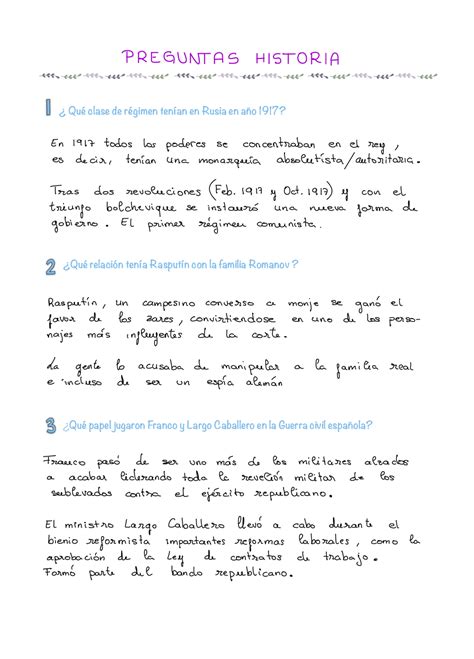 Posibles Preguntas De Historia Ejercicios De Historia Docsity