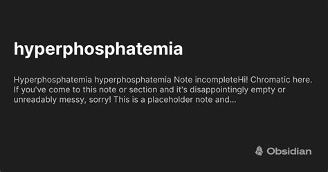 Hyperphosphatemia Obsidian Publish