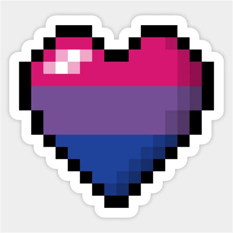 Large Pixel Heart Design In Bisexual Pride Flag Colors Bisexual Pride
