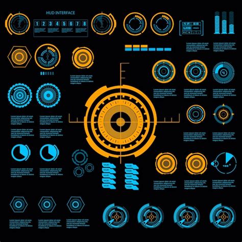 Premium Vector Futuristic Blue Virtual Graphic Touch User Interface