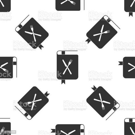 요리 책 아이콘 흰색 바탕에 고립 된 완벽 한 패턴입니다 요리 책 아이콘입니다 조리법 책 포크와 나이프 아이콘입니다 칼 붙이 기호입니다 레스토랑 기호입니다 평면 디자인입니다