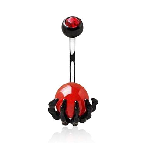Halloween Belly Button Nail Skull Hand Ball Drill Bit Multi Color