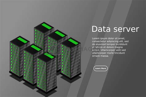 Mainframe Powered Server High Technology Concept Data Center Cloud