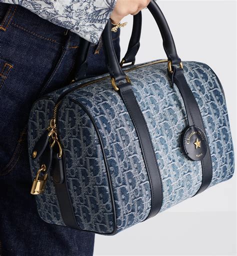 Сумка Dior Groove 25 Жаккард Denim Dior Oblique синего цвета Dior