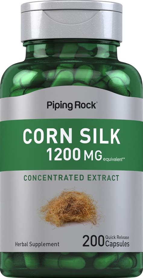 Corn Silk 1200 Mg 200 Capsules Pipingrock Health Products
