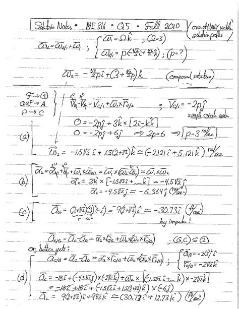 Resolution Of Quiz 5 On Intermediate Dynamics Me 316 Quizzes
