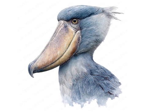 12x Shoebill Stork Png Clipart Exotic Bird Portrait Clip Art Set
