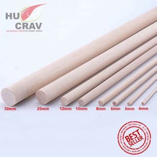 Jual Kayu Balsa Stik 5mm DOWEL Bulat Panjang 50cm Kayu Maket