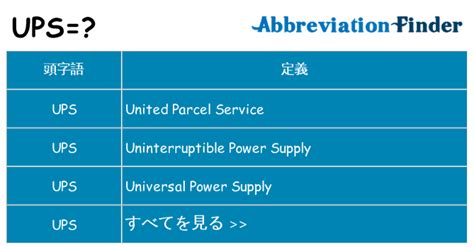 ups の意味？ ups の定義 略称のファインダー