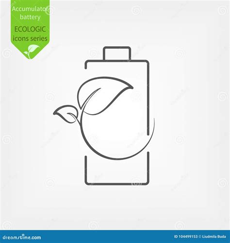 Battery Save Mode Line Icon In Flat Style Stock Vector Illustration