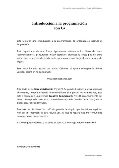 PDF de programación Introducción a la programación con C