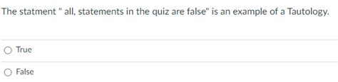 solved the statment all statements in the quiz are false