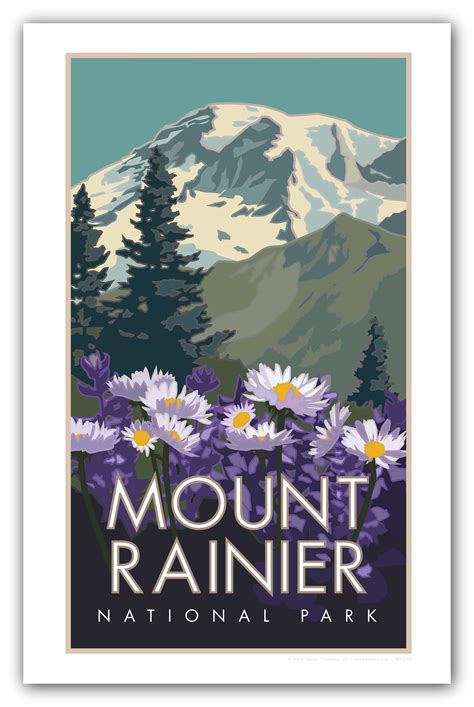 Rainier Mt Spring Poster Travel Posters