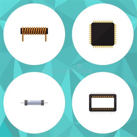 Flat Icon Electronics Set Of Cpu Stock Vector Illustration Of Equipment Appliance 97478155