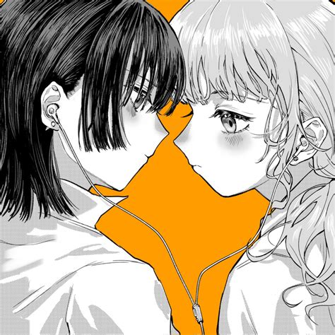 Safebooru 2girls Blush Closed Mouth Commentary Earphones Earrings Eye