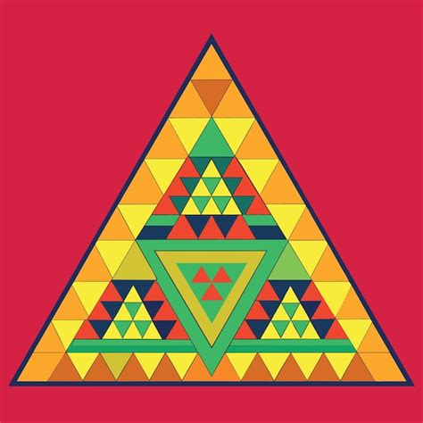 Geometric Triangle Pattern Sierpinski Triangle Fractal Abstract Vector Background Premium Ai