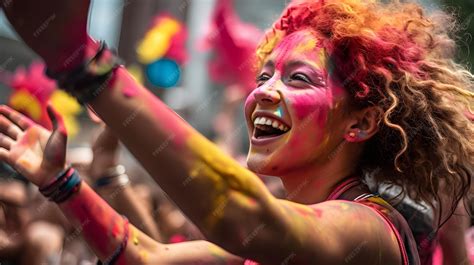 Premium Photo A Close Up Of A Person Feeling Ecstatic In A Celebratory Atmosphere
