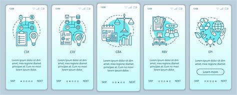 Business Concepts Principles Onboarding Mobile App Page Screen Template Csr Corporate