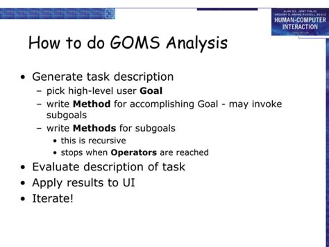 Human Computer Interaction Cognitive Models Ppt